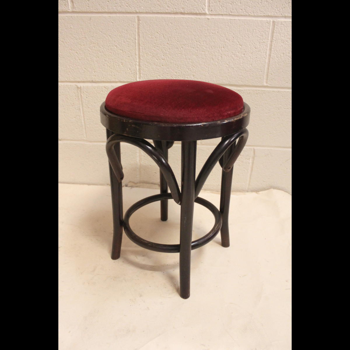 0078062 Red Velvet Stools X4 (50cm long by 38cm wide) - Stockyard North
