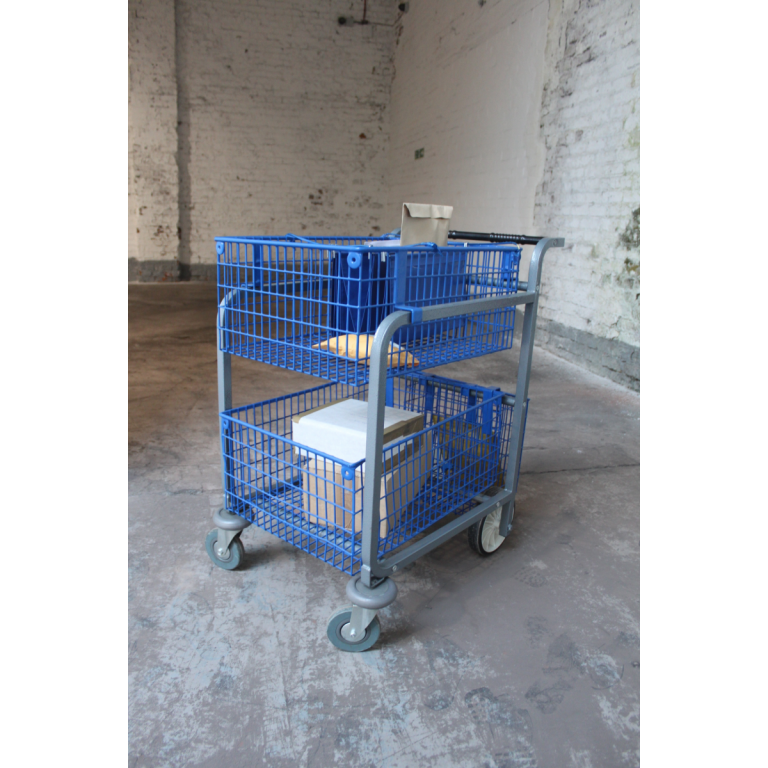 0220003 Blue Post Office Trolley X1 (51cm wide by 91cm long by 79cm ...