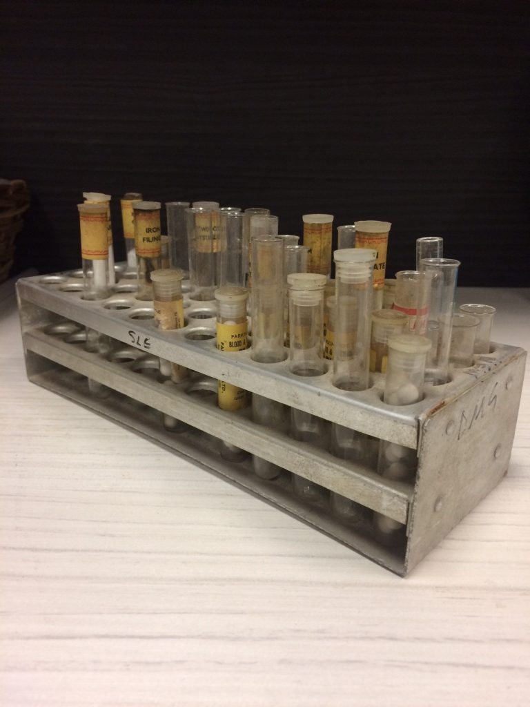 0044240 Vintage Test Tube Rack with Samples - Stockyard North