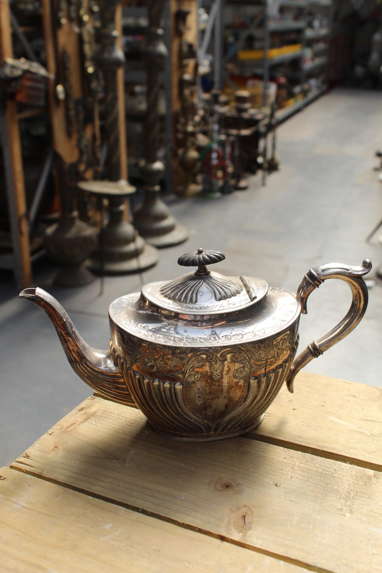 1200007 Ornate Silver Tea Pot - Stockyard North