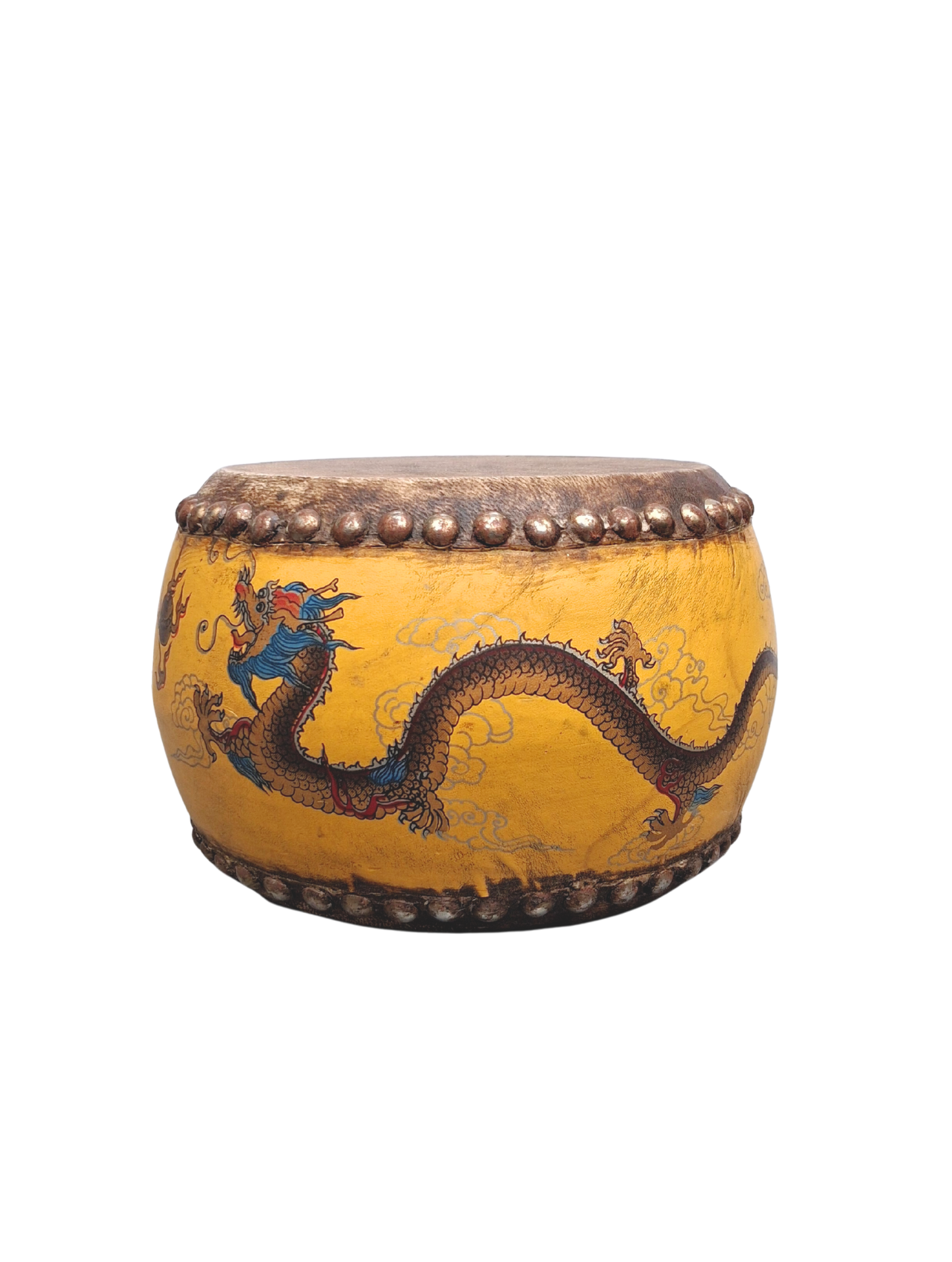 1500115 MUSIC: Small Vintage Chinese Tanggu Drum with Dragon ...